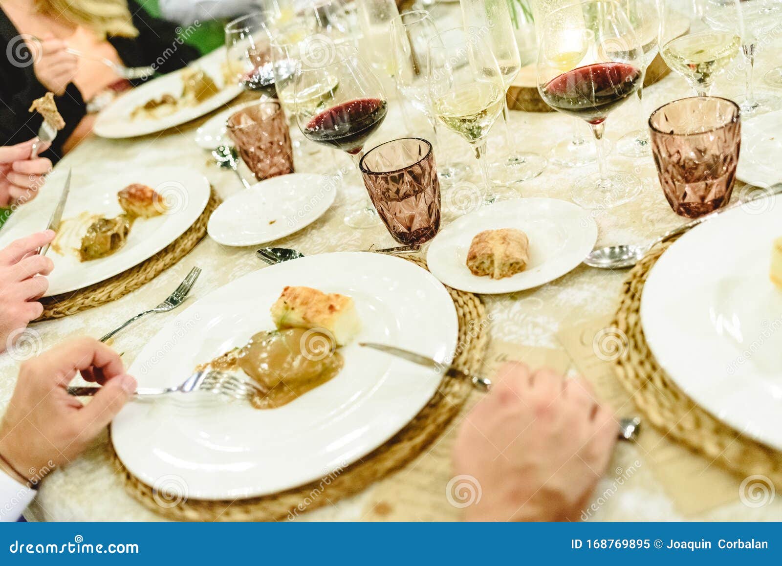 First Dish Served at the Table during a Wedding Stock Image - Image of ...