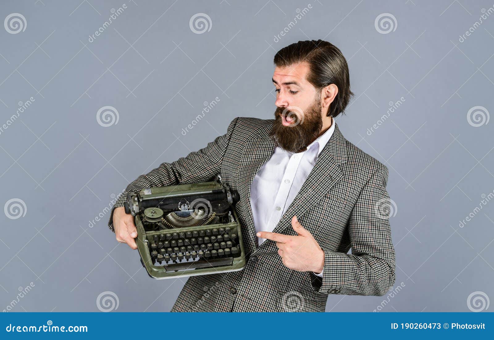 First Draft. Professional Typist Make Notes Typing. Modern and Old ...