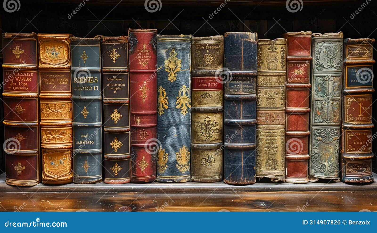 First Edition Classics Waiting in a Private Library the Spines Blur ...