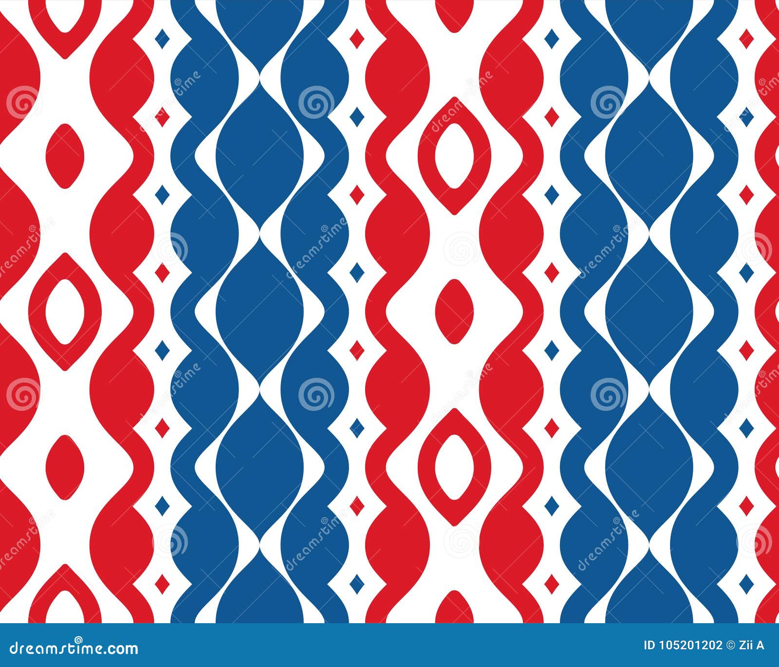Abstract Red Blue Shape Horizontal Seamless Pattern | Etpa Series Stock ...