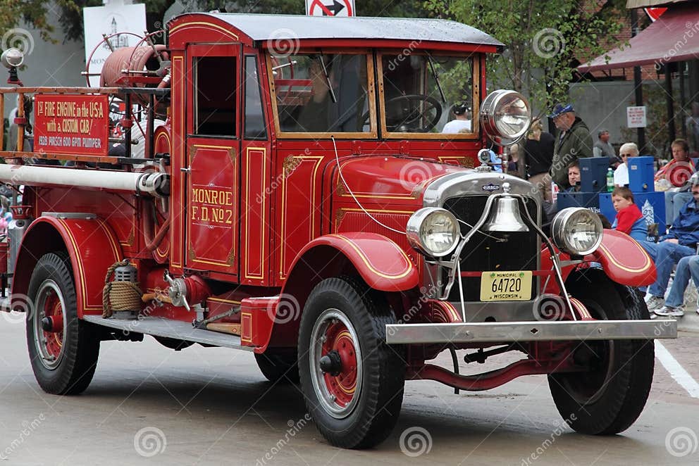 First Fire Engine with Custom Cab Editorial Stock Image - Image of ...