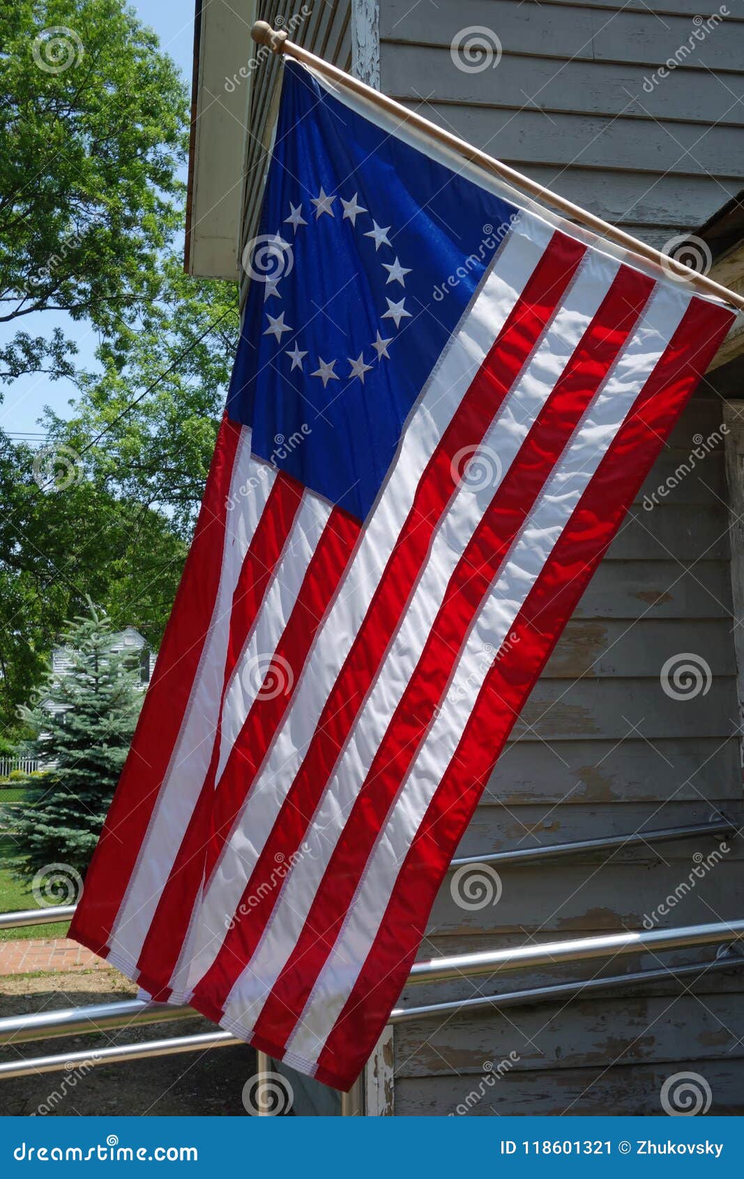 The First Flag of the United States with 13-star Stock Image - Image of ...
