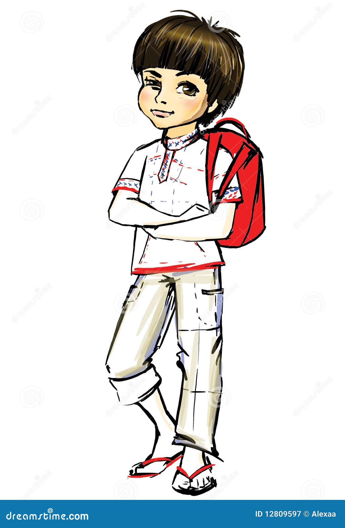 First-form boy stock illustration. Illustration of style - 12809597
