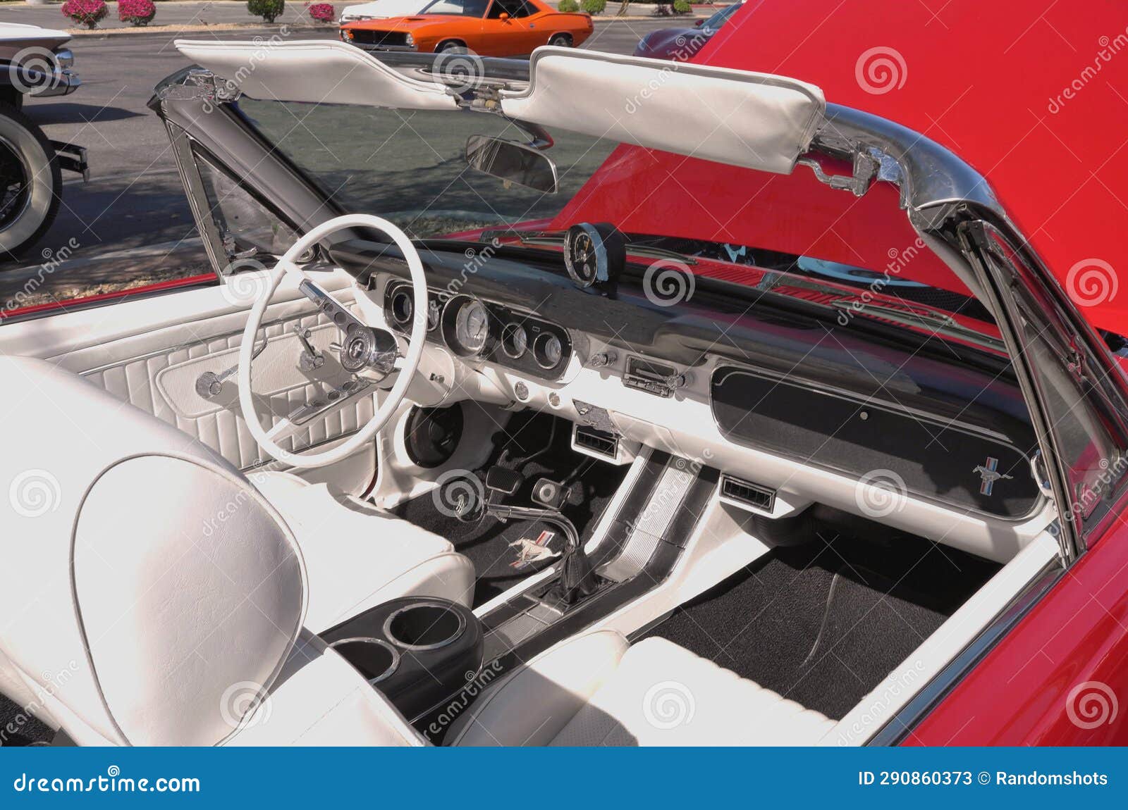 First Generation Ford Mustang Interior Stock Image - Image of motor ...