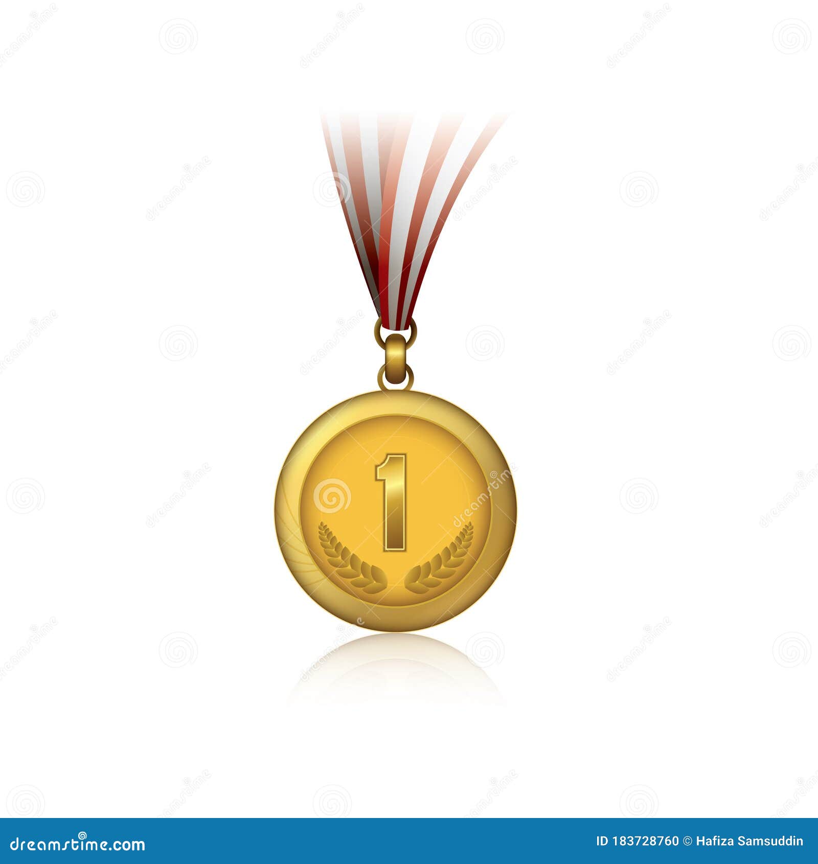 First Gold Medal. Vector Illustration Decorative Background Design ...