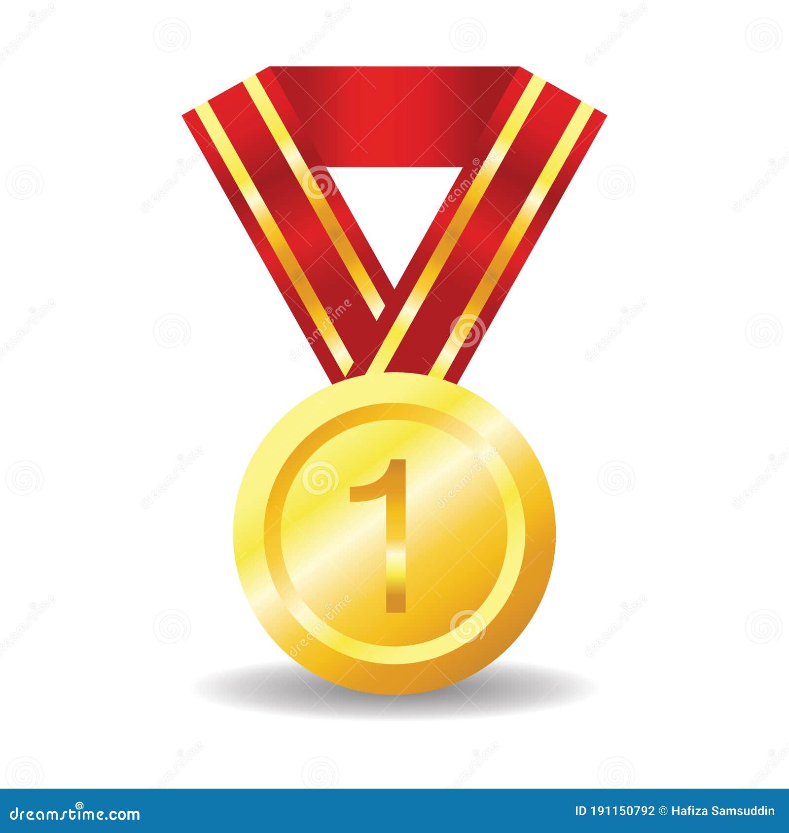 First Gold Medal. Vector Illustration Decorative Design Stock Vector ...