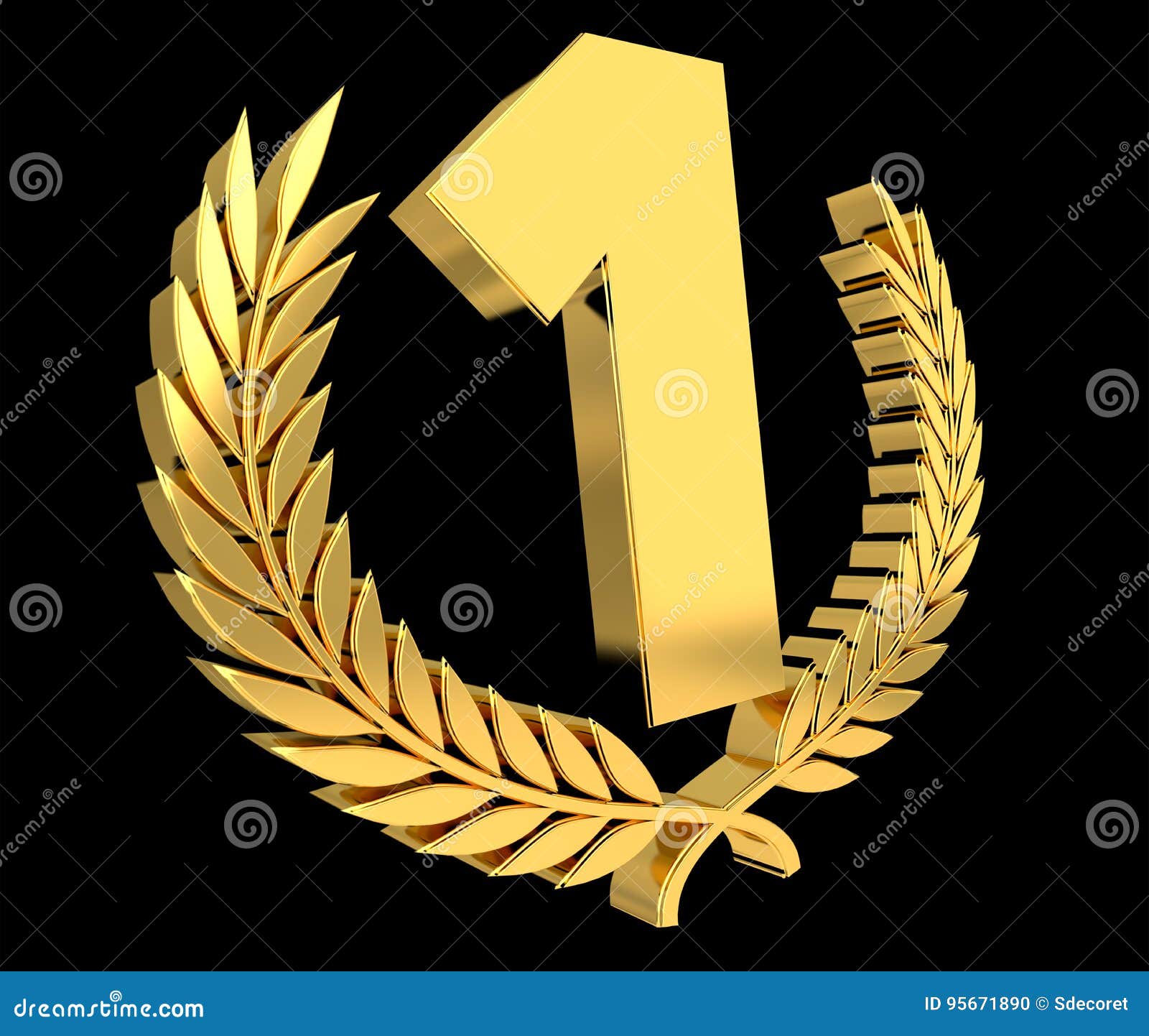 First Golden Price Icon 3D Rendering Stock Illustration - Illustration ...