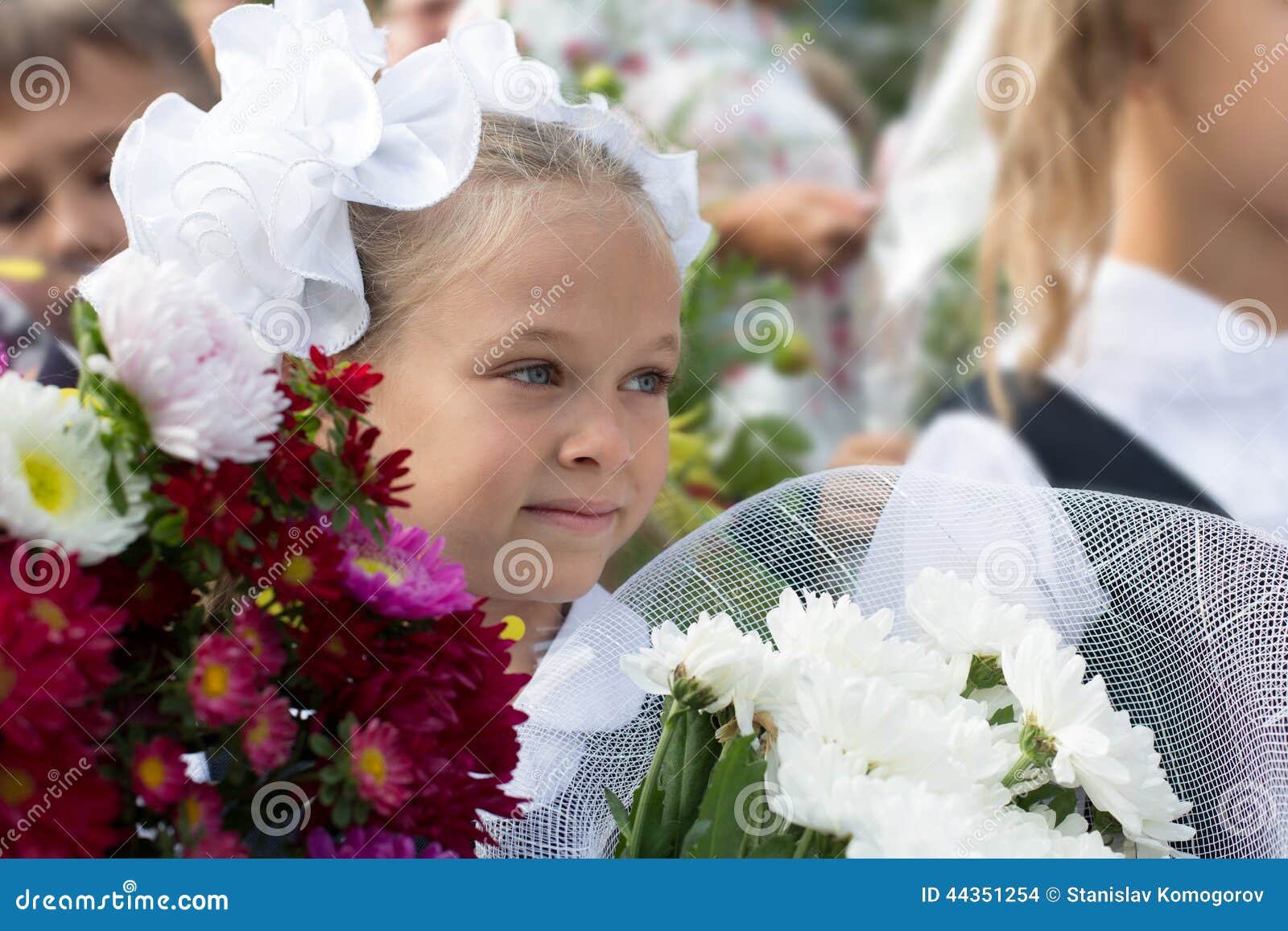 First-grade Girl in the First Day of School Stock Photo - Image of ...