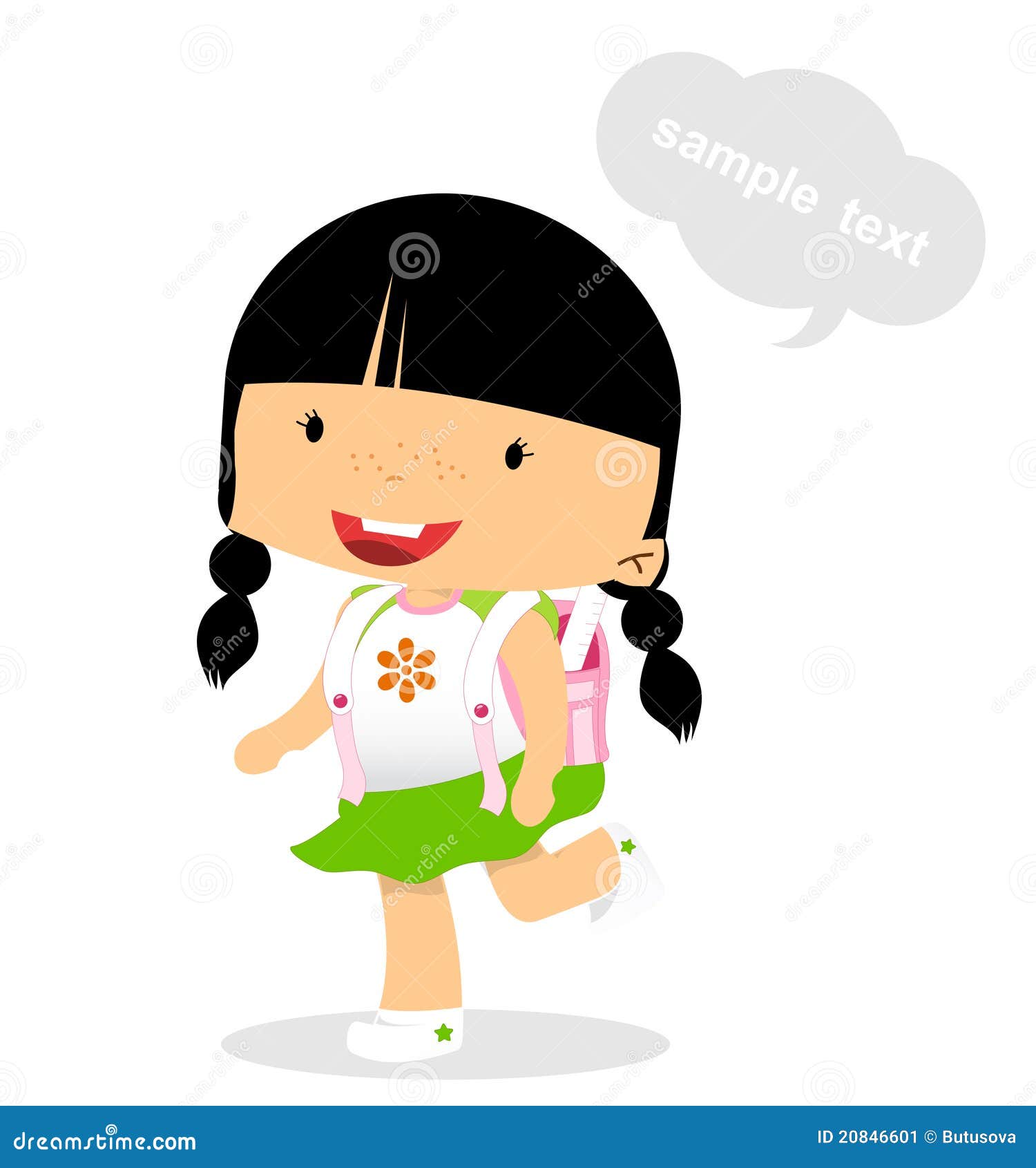 First-grader With School Cone Cartoon Vector | CartoonDealer.com #72237251