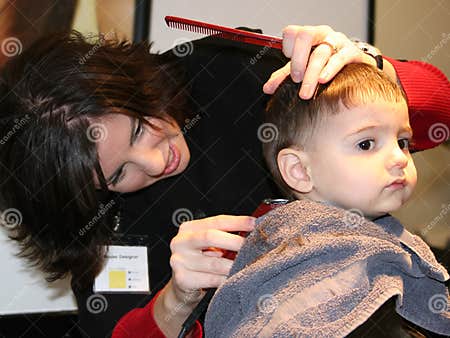 First Hair Cut stock photo. Image of stylist, comb, style - 57894