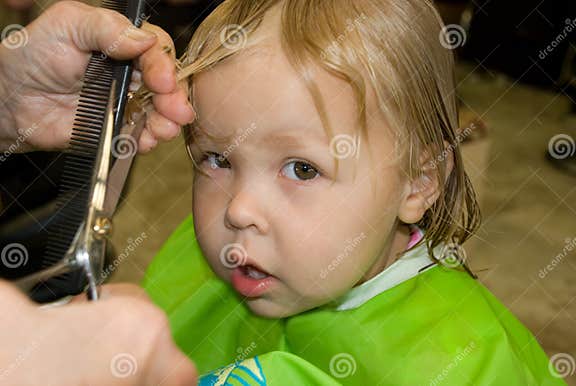 First haircut stock photo. Image of child, scissors, hair - 6657996