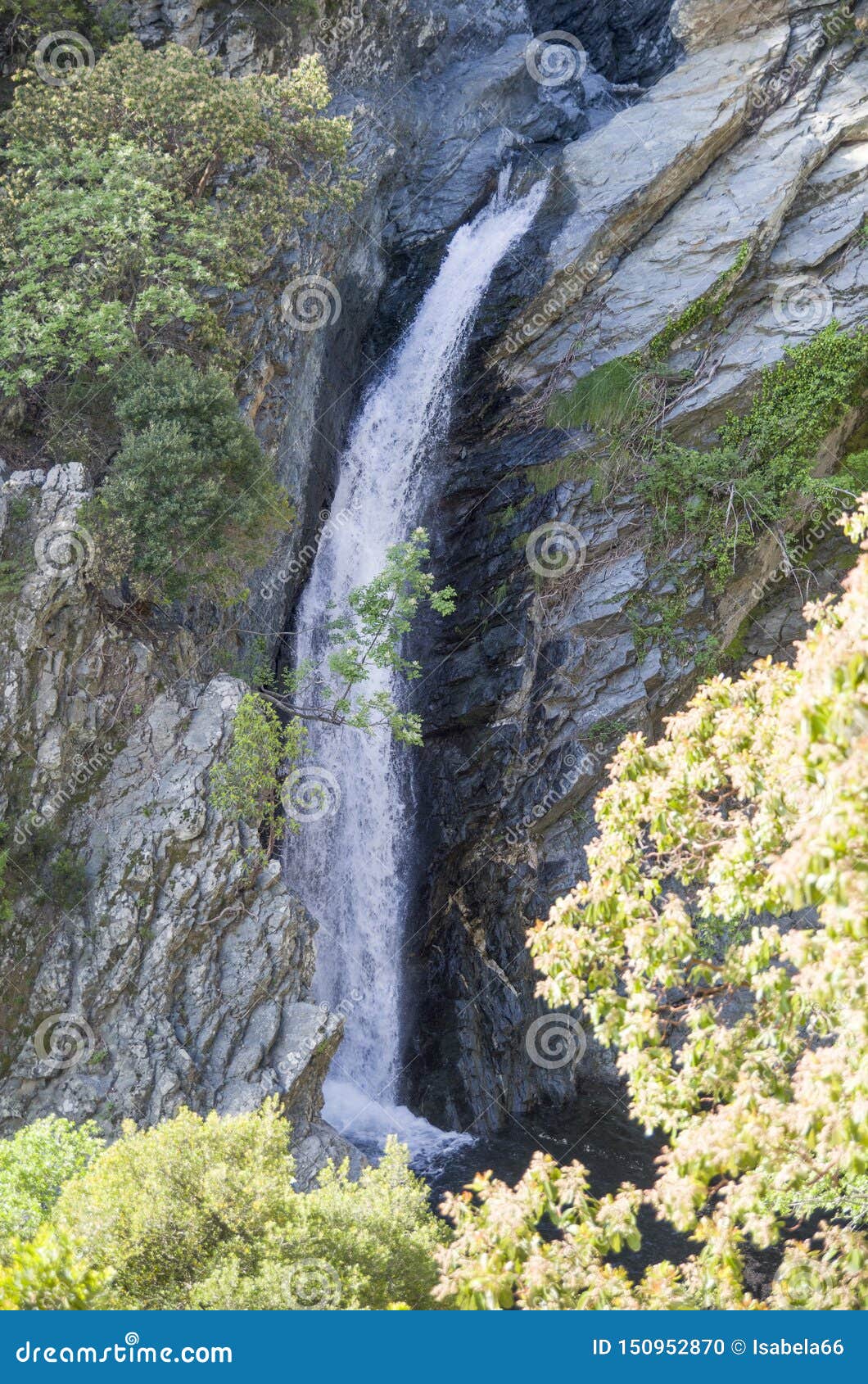 First High Waterfall Falling through the Cliffs on Fonias River at ...