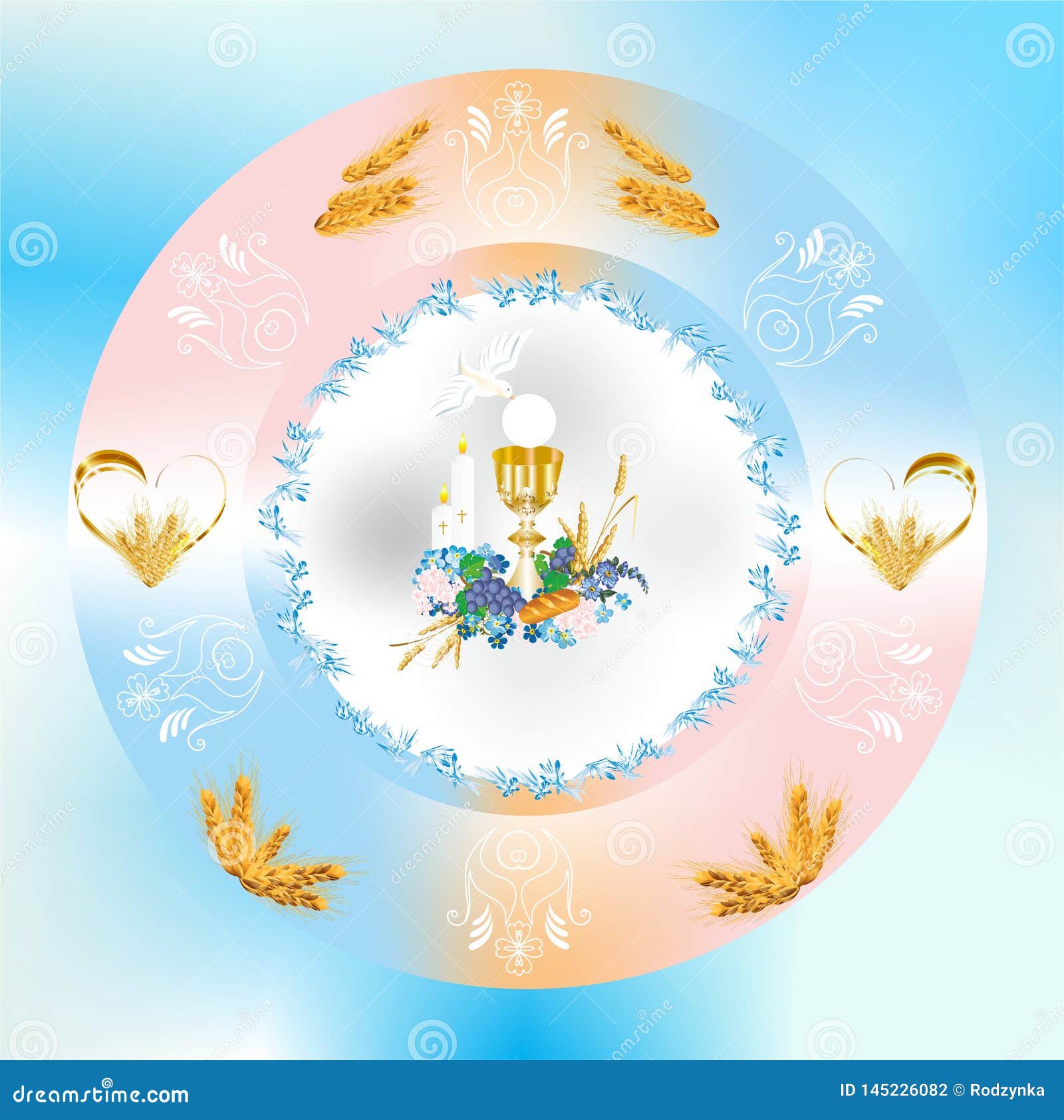 First holy communion stock illustration. Illustration of candle - 145226082