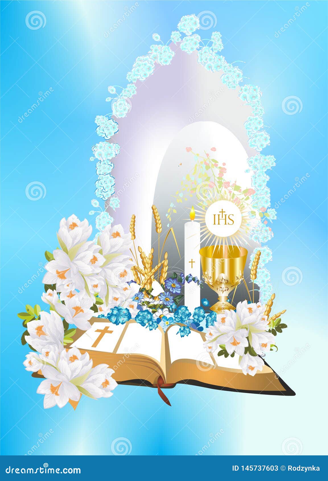First holy communion stock illustration. Illustration of sacrament ...