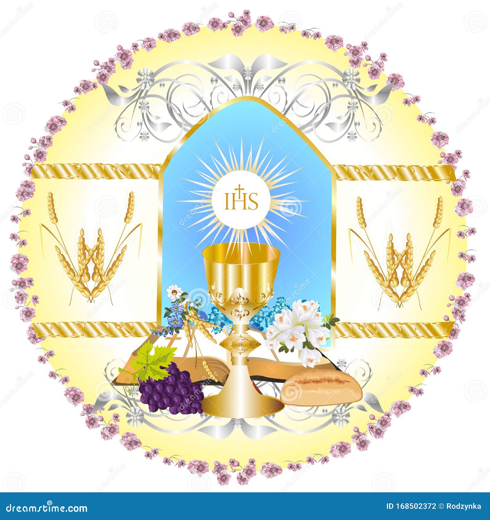 First holy communion stock illustration. Illustration of ornament ...