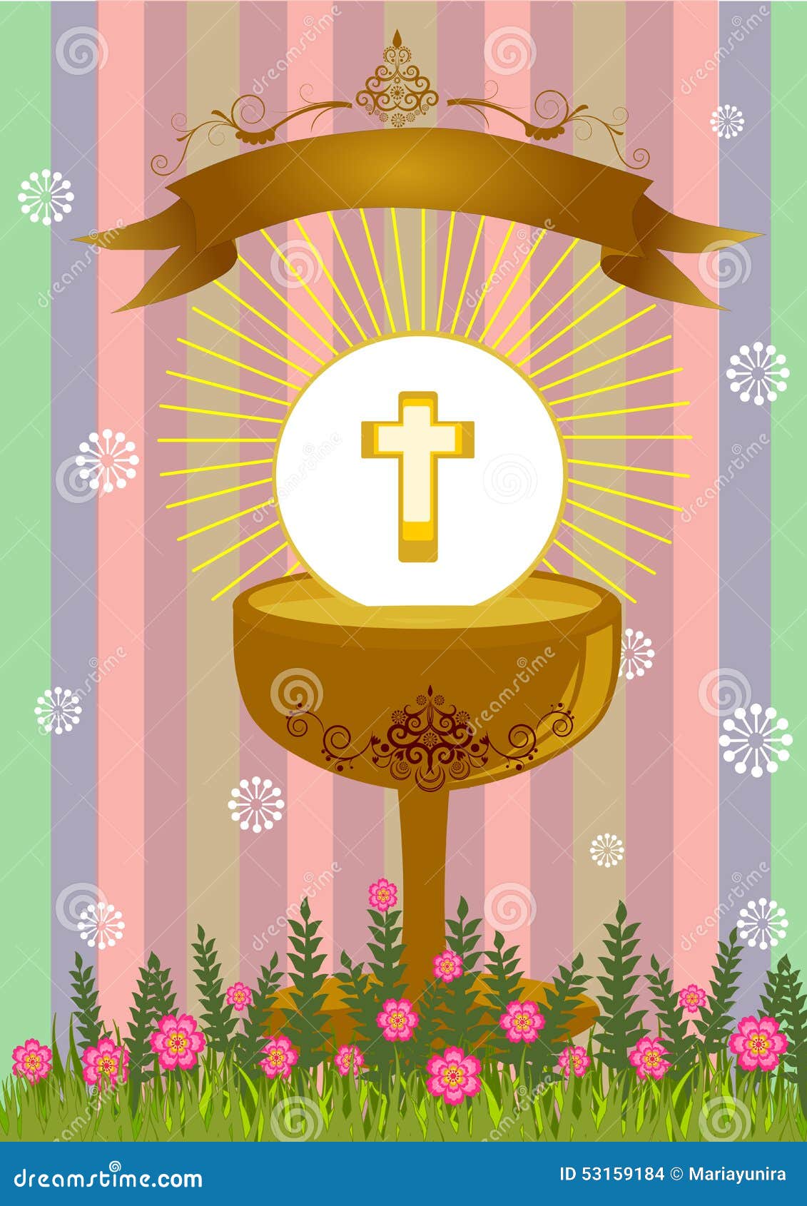 First Holy Communion stock illustration. Illustration of lovely - 53159184