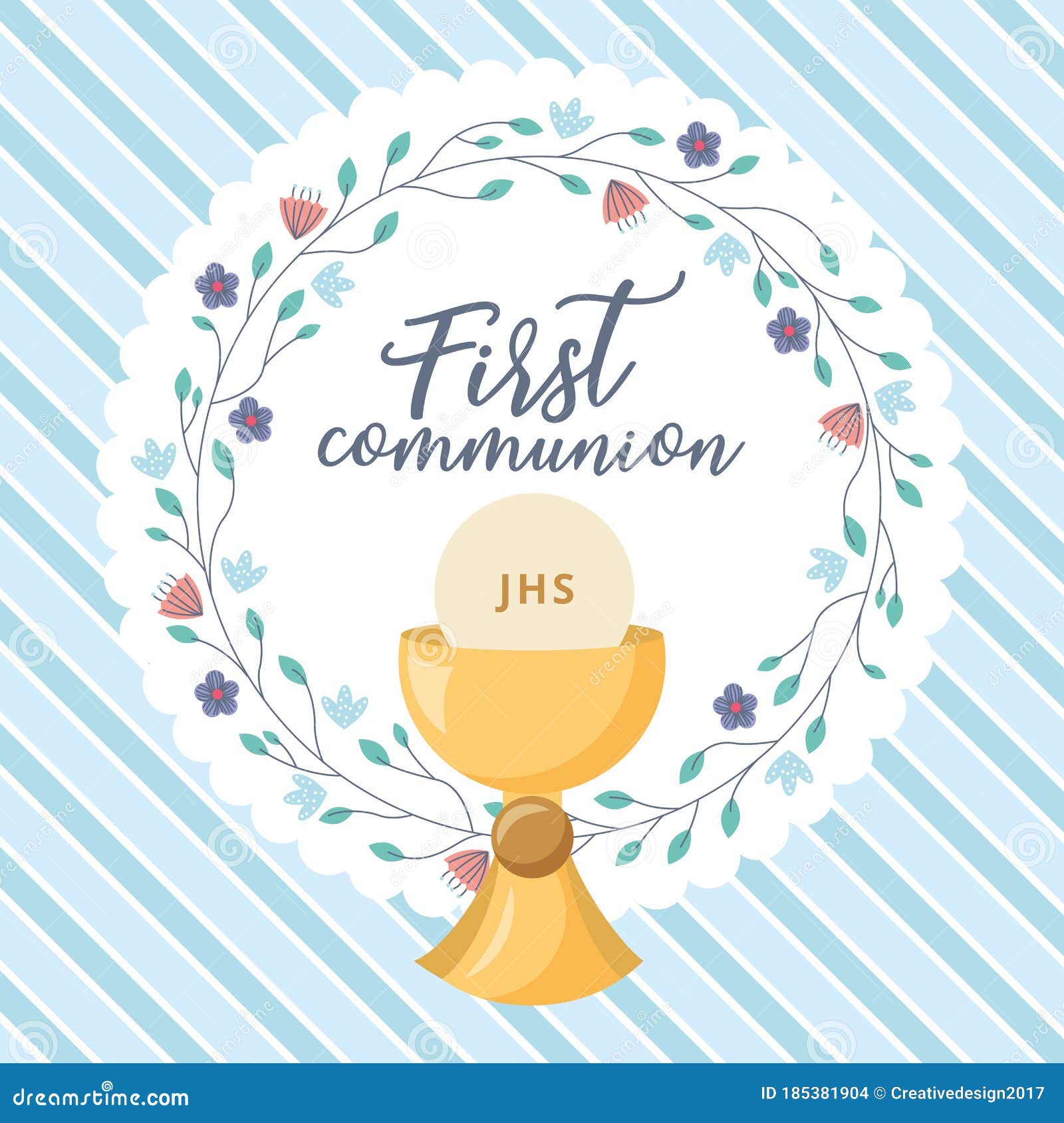 First Holy Communion Invitation. Vector Stock Vector - Illustration of ...