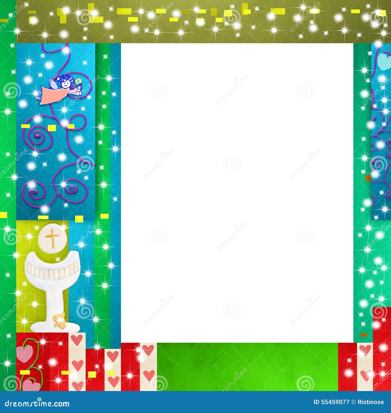 First Holy Communion Photo Frame Stock Illustration - Illustration of ...