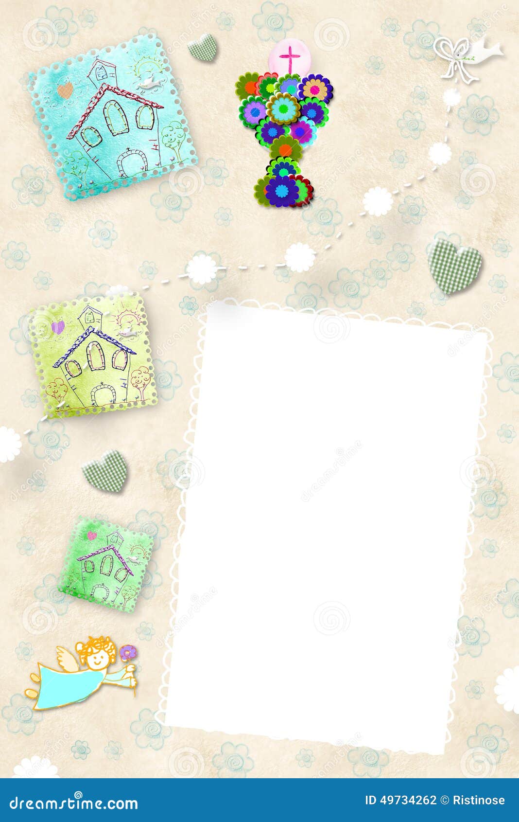 First Holy Communion Photo Frame Stock Illustration - Illustration of ...