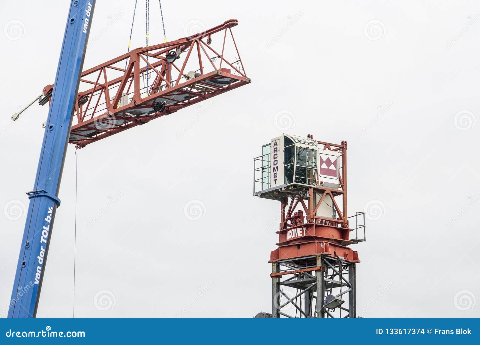 First Horizontal Section of a Tower Crane Editorial Stock Image - Image ...