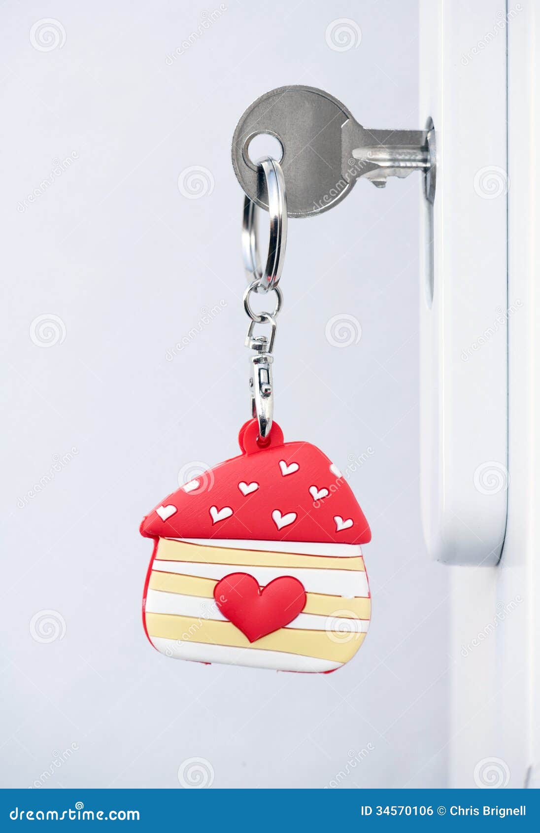 First House Key and Keyring Stock Photo - Image of studio, property ...
