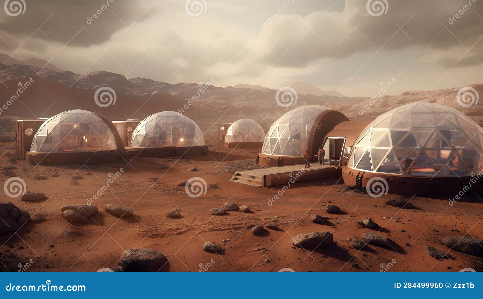 First Human Colony on Mars, Neural Network Generated Image Stock ...