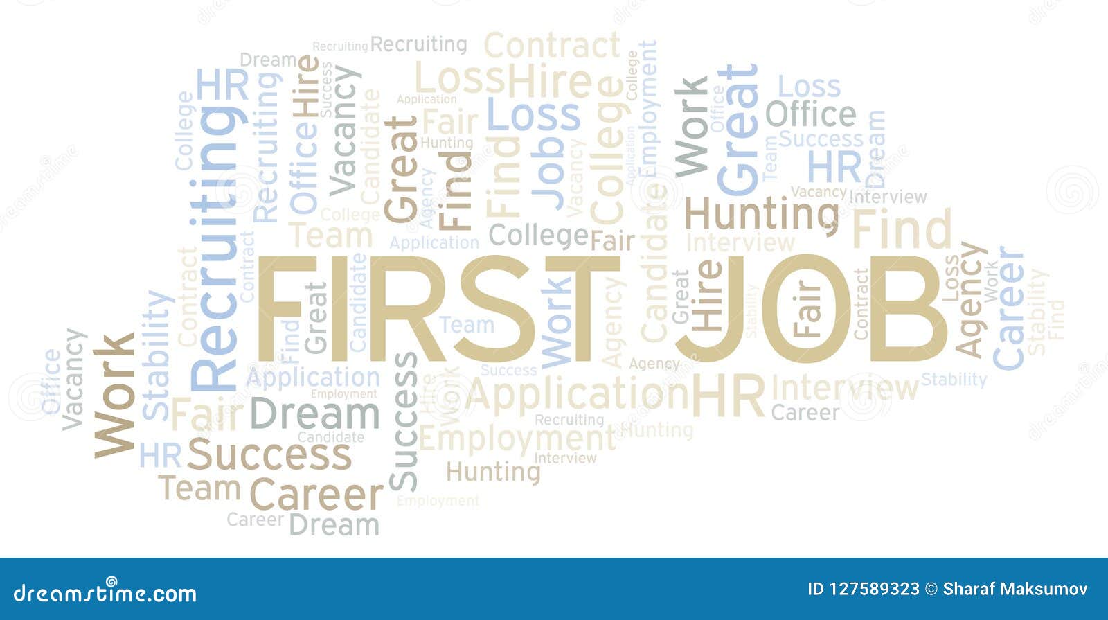 First Job word cloud. stock illustration. Illustration of career ...