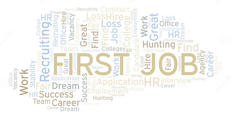 First Job word cloud. stock illustration. Illustration of career ...