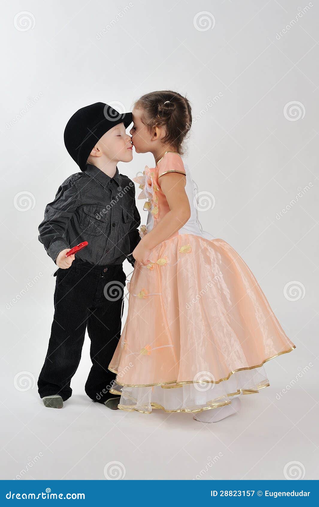 First kiss. stock image. Image of little, innocence, cute - 28823157