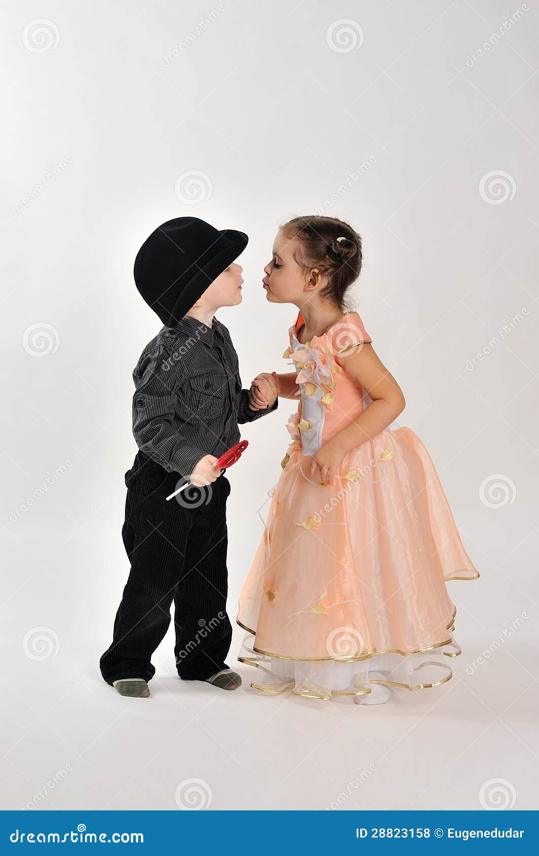 First kiss. stock photo. Image of boys, small, friendship - 28823158