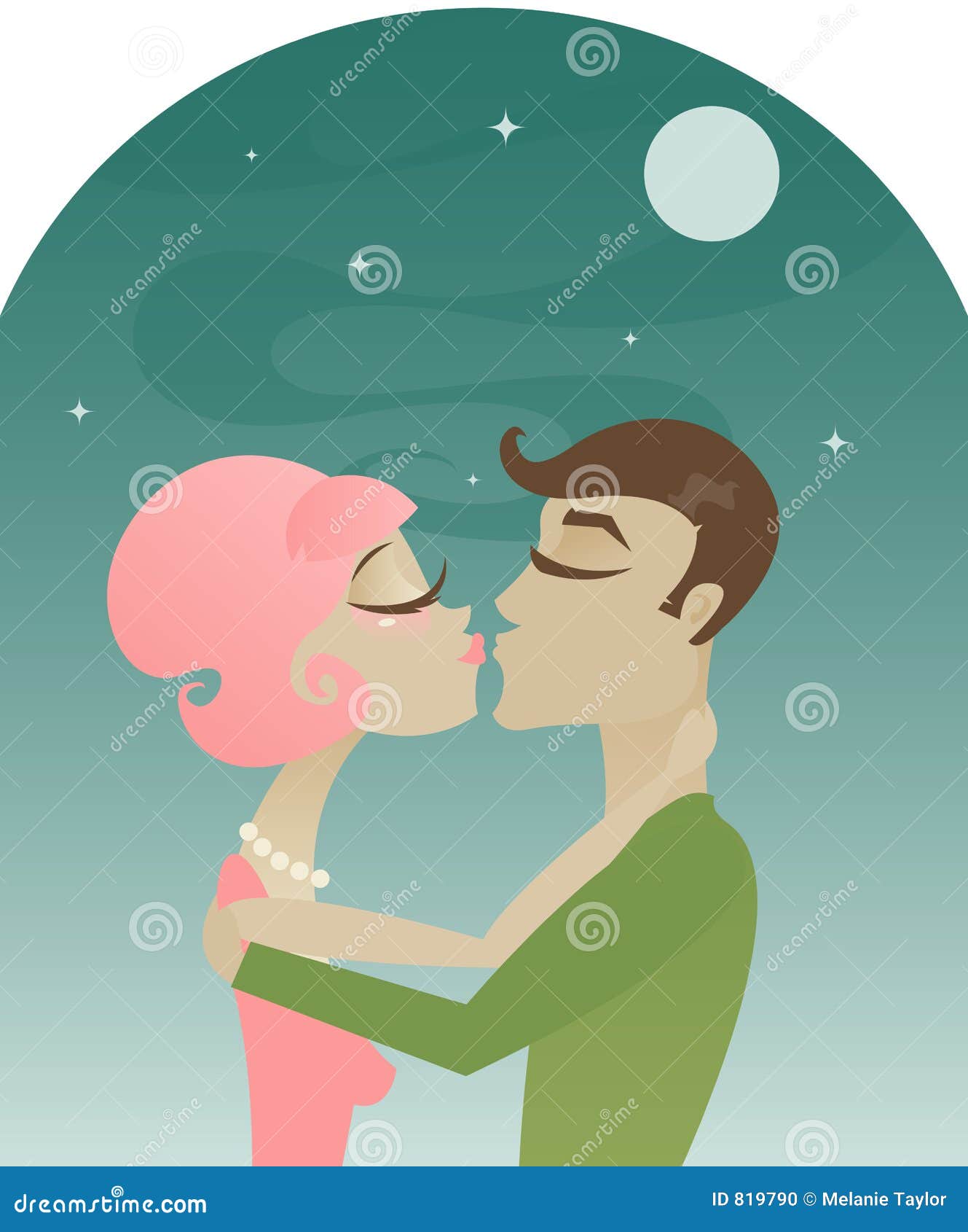 First Kiss Stock Vector Illustration Of Full Anniversary 819790