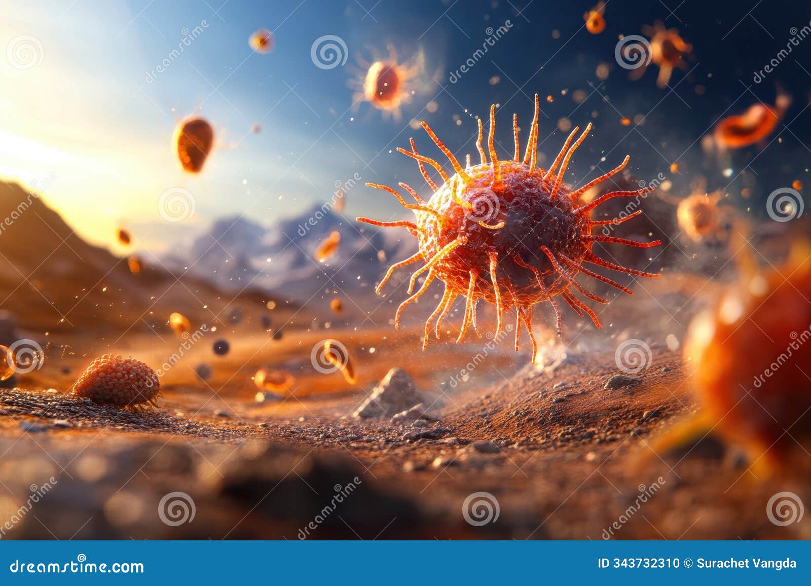 First Life Forms on Earth in CGI Rendering Stock Illustration ...