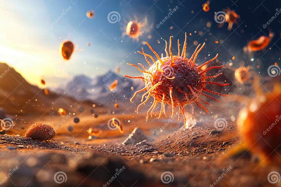 First Life Forms on Earth in CGI Rendering Stock Illustration ...