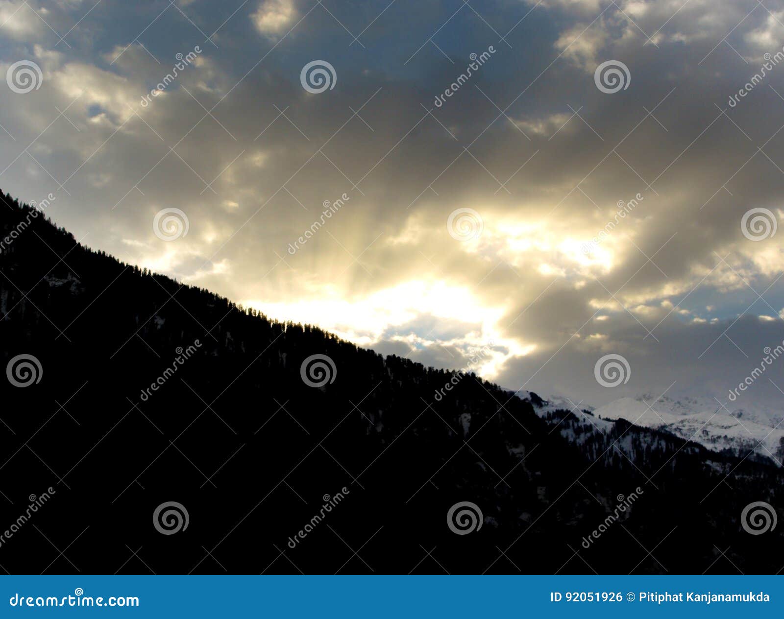 First light of day stock photo. Image of hill, forest - 92051926