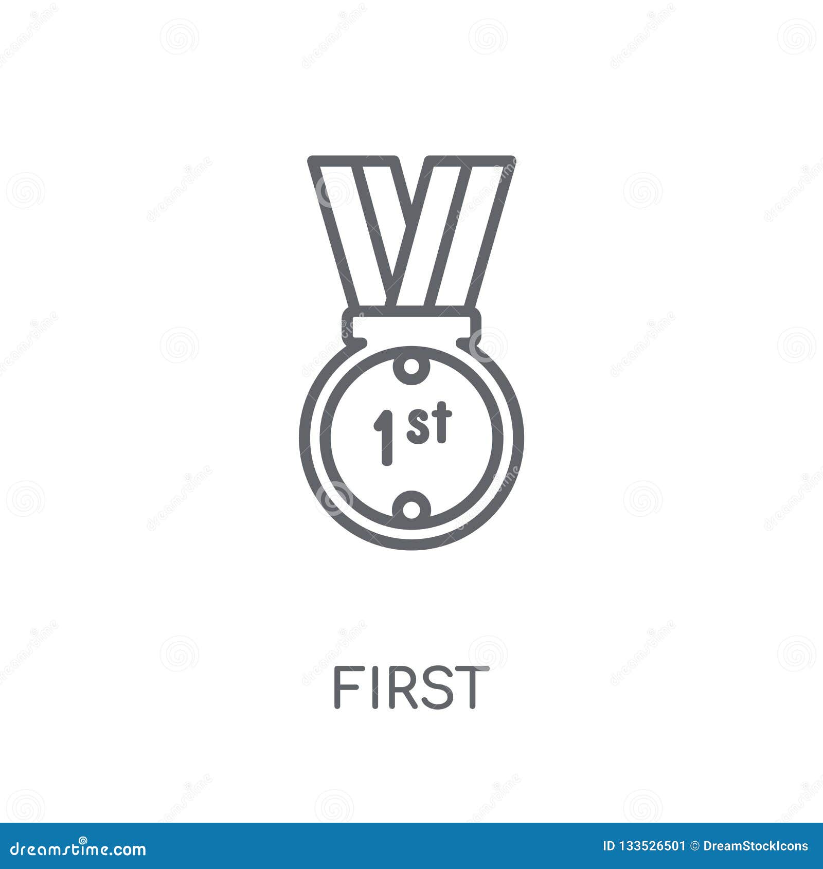 First Linear Icon. Modern Outline First Logo Concept on White Ba Stock ...