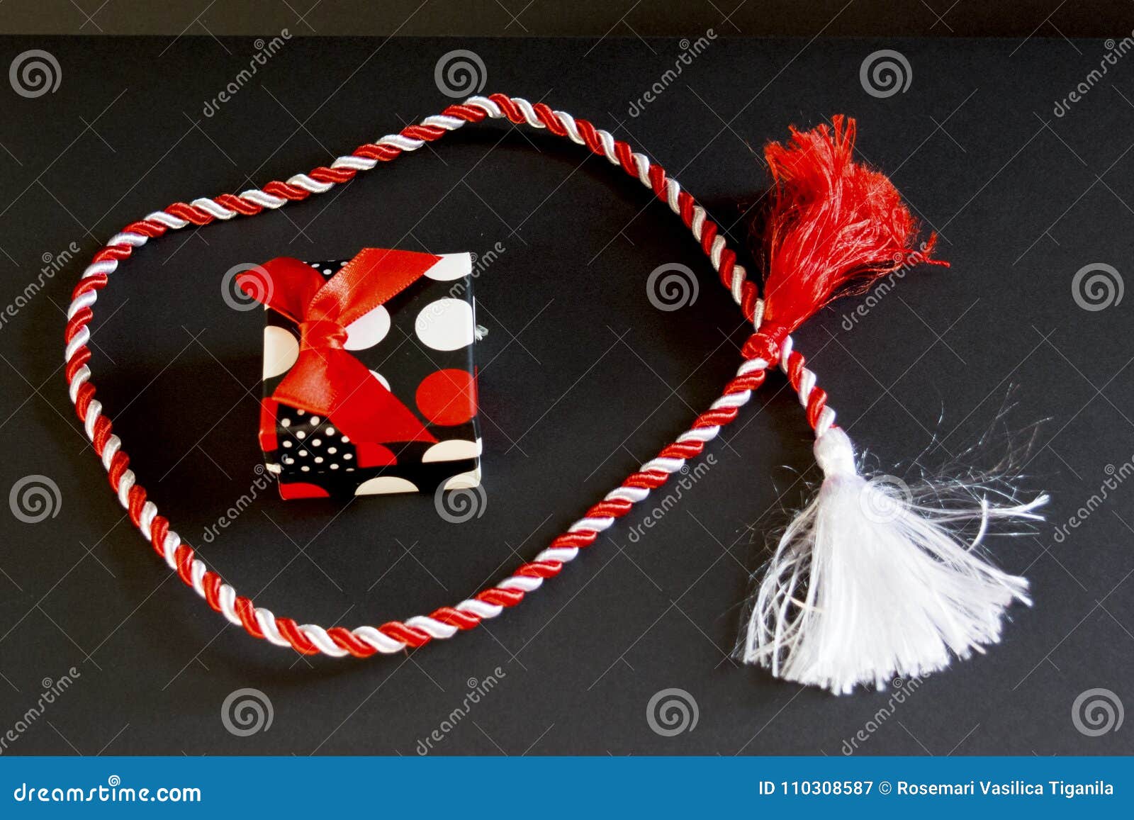 Small Gift Box and Red&white String Stock Image - Image of march ...