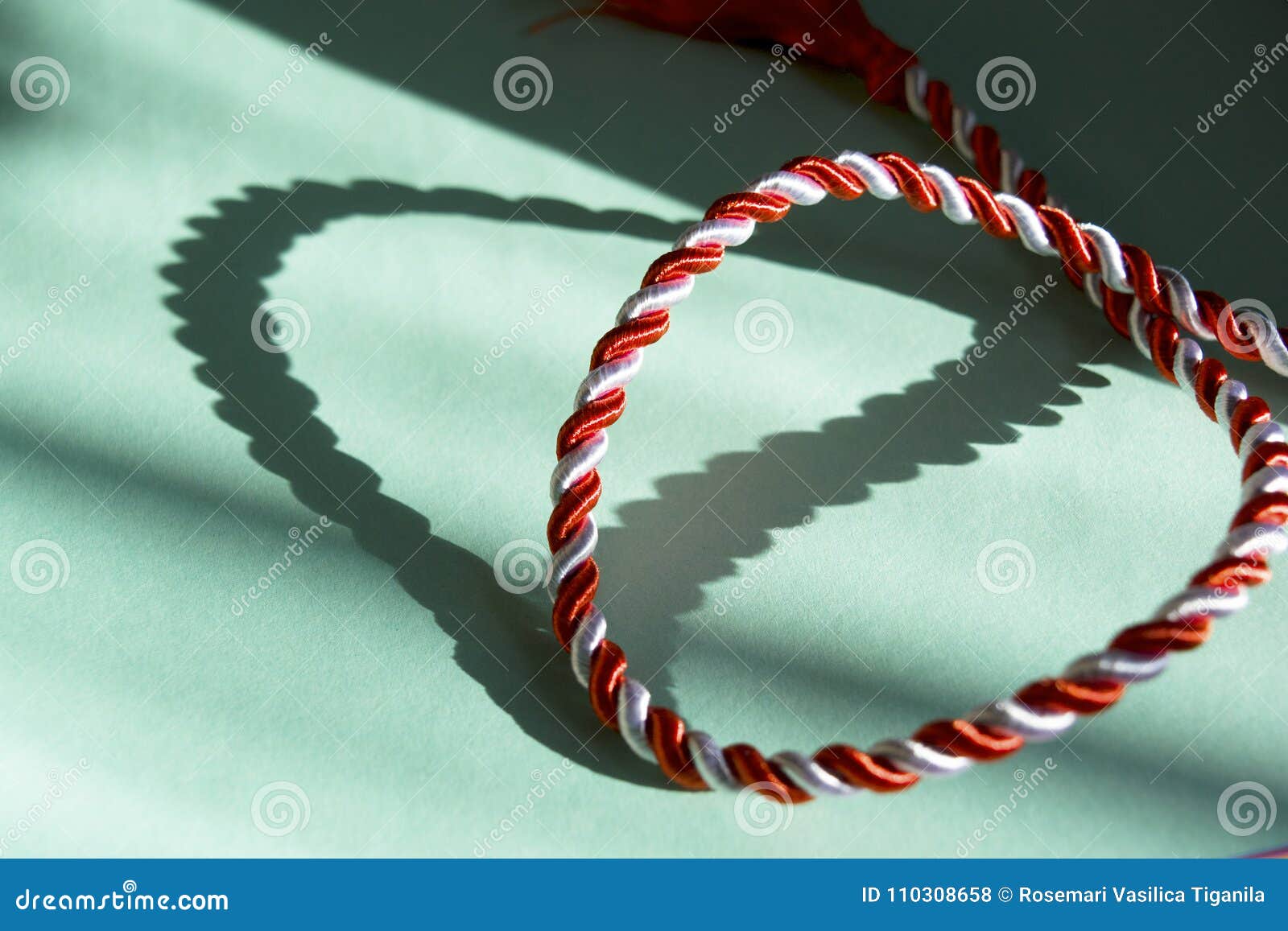 White and Red String in Heart Shape Stock Photo - Image of cordon ...