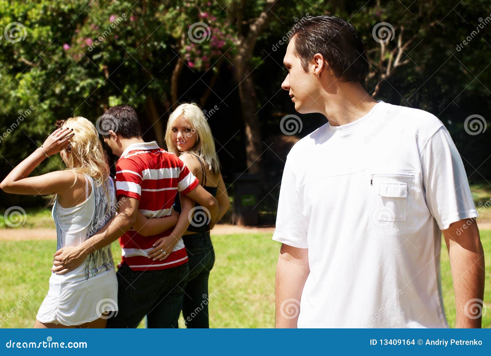 The first meeting in park stock photo. Image of relationship - 13409164