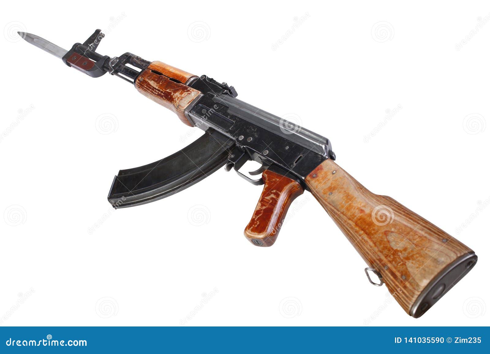 First Model AK - 47 Assault Rifle with Bayonet Stock Photo - Image of ...