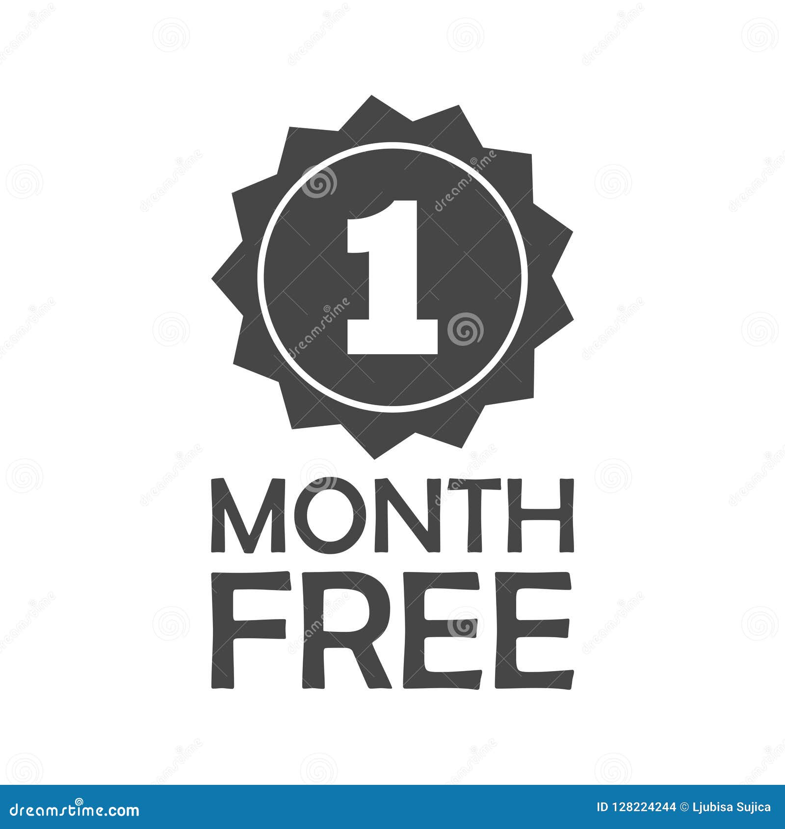 First month free sign icon stock vector. Illustration of month - 128224244