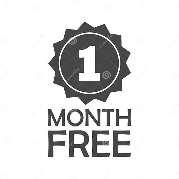 First month free sign icon stock vector. Illustration of month - 128224244