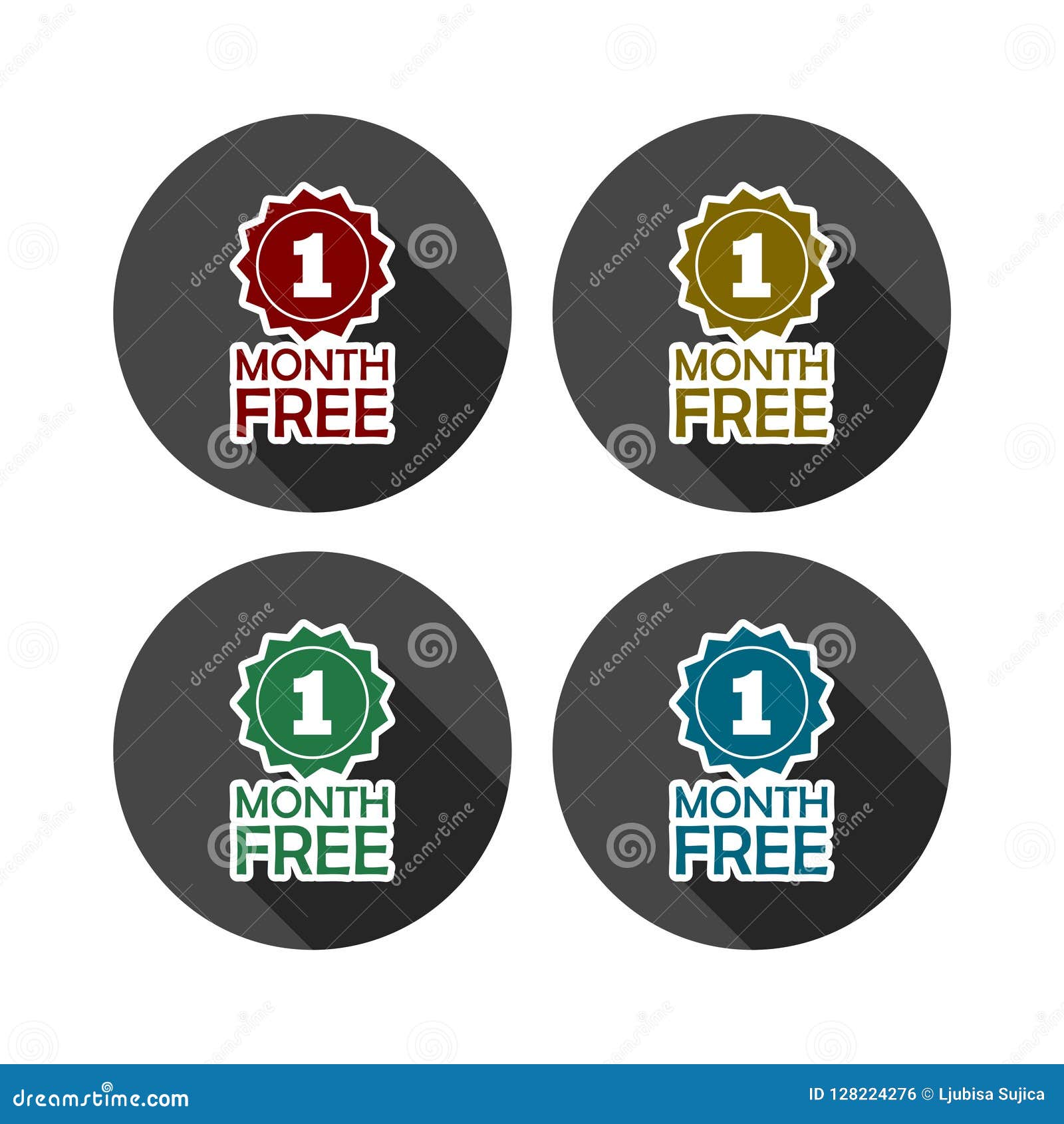 First month free sign icon stock vector. Illustration of commercial ...