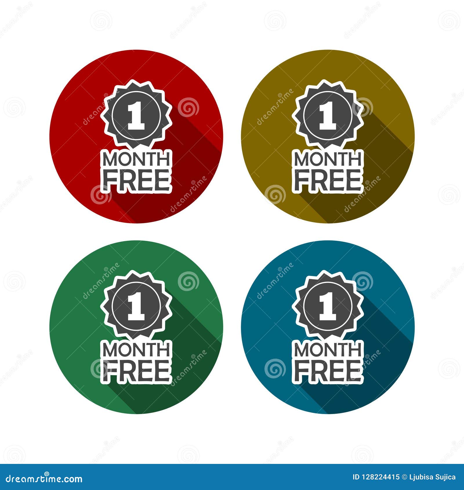 First month free sign icon stock vector. Illustration of seal - 128224415
