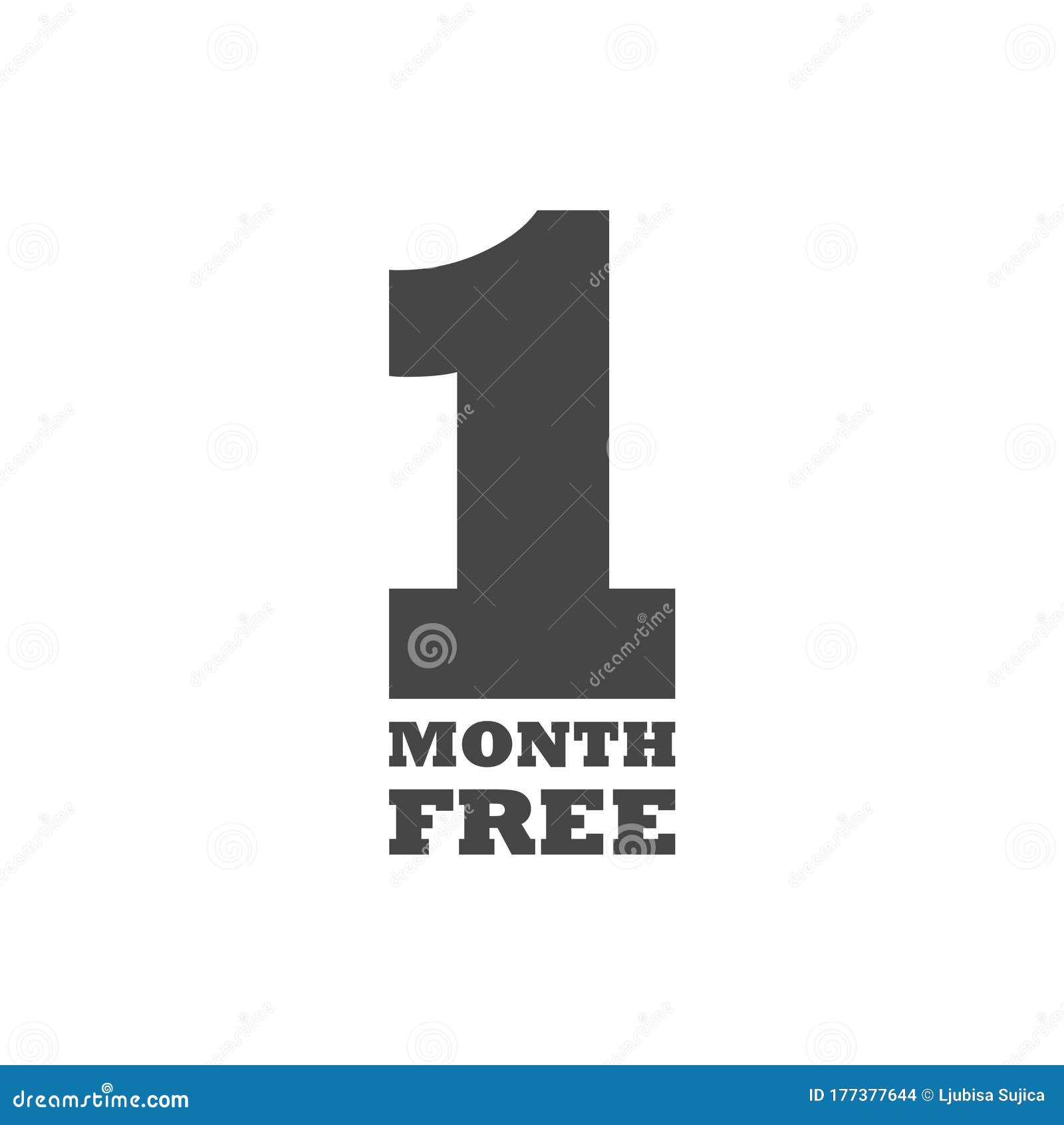 First month free sign icon stock vector. Illustration of color - 177377644