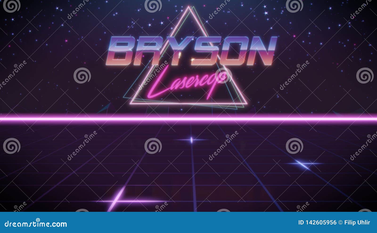 First Name Bryson in Synthwave Style Stock Illustration - Illustration ...