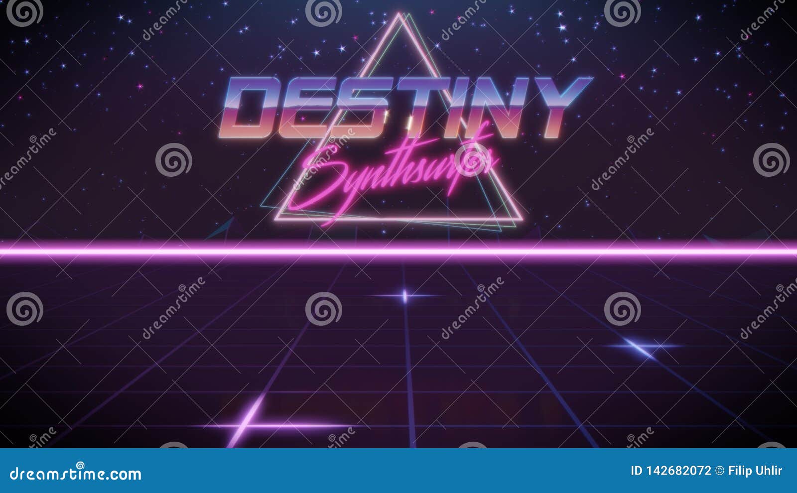 First Name Destiny in Synthwave Style Stock Illustration - Illustration ...