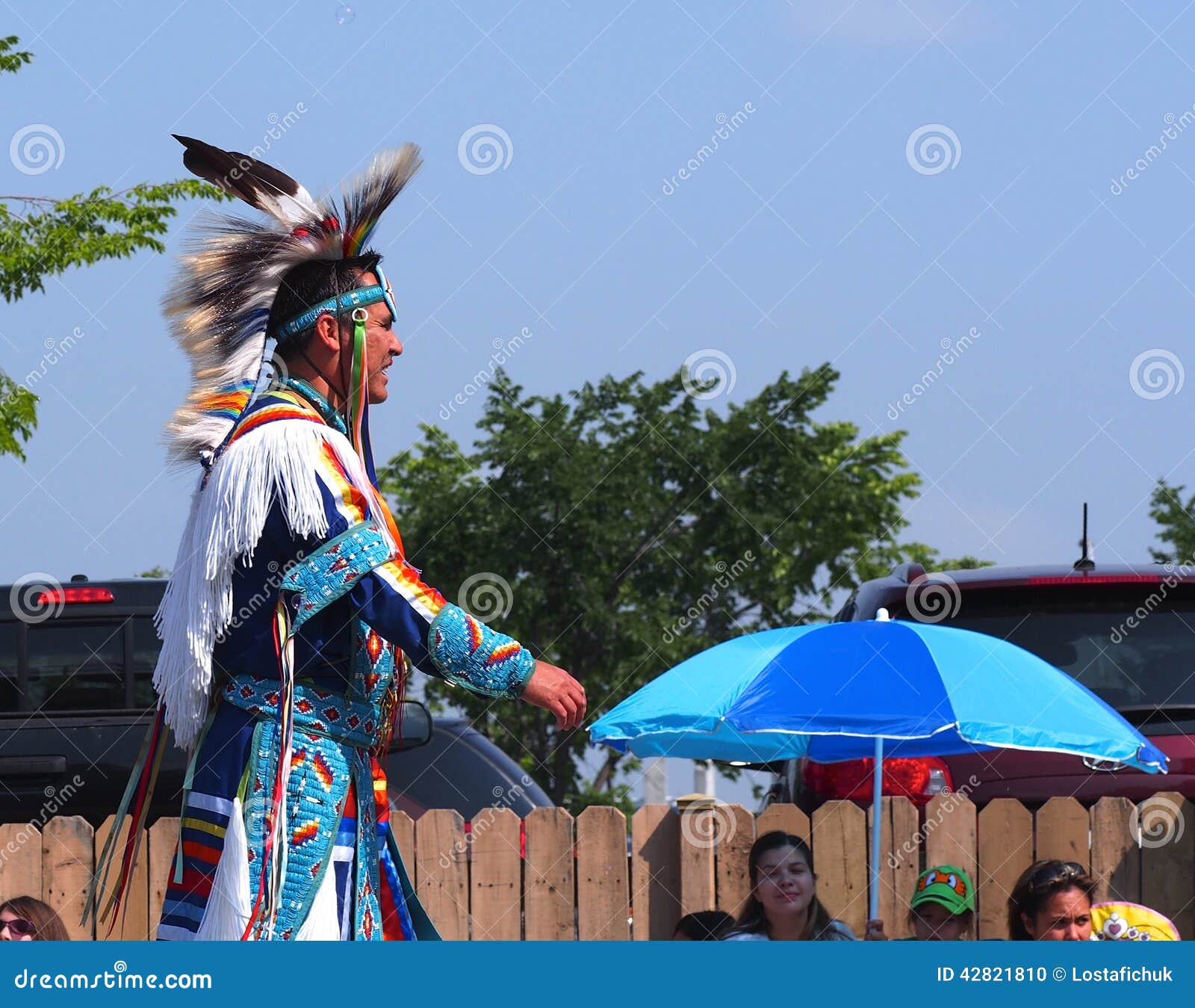 First Nations Man in K-Days Parade Editorial Image - Image of beads ...