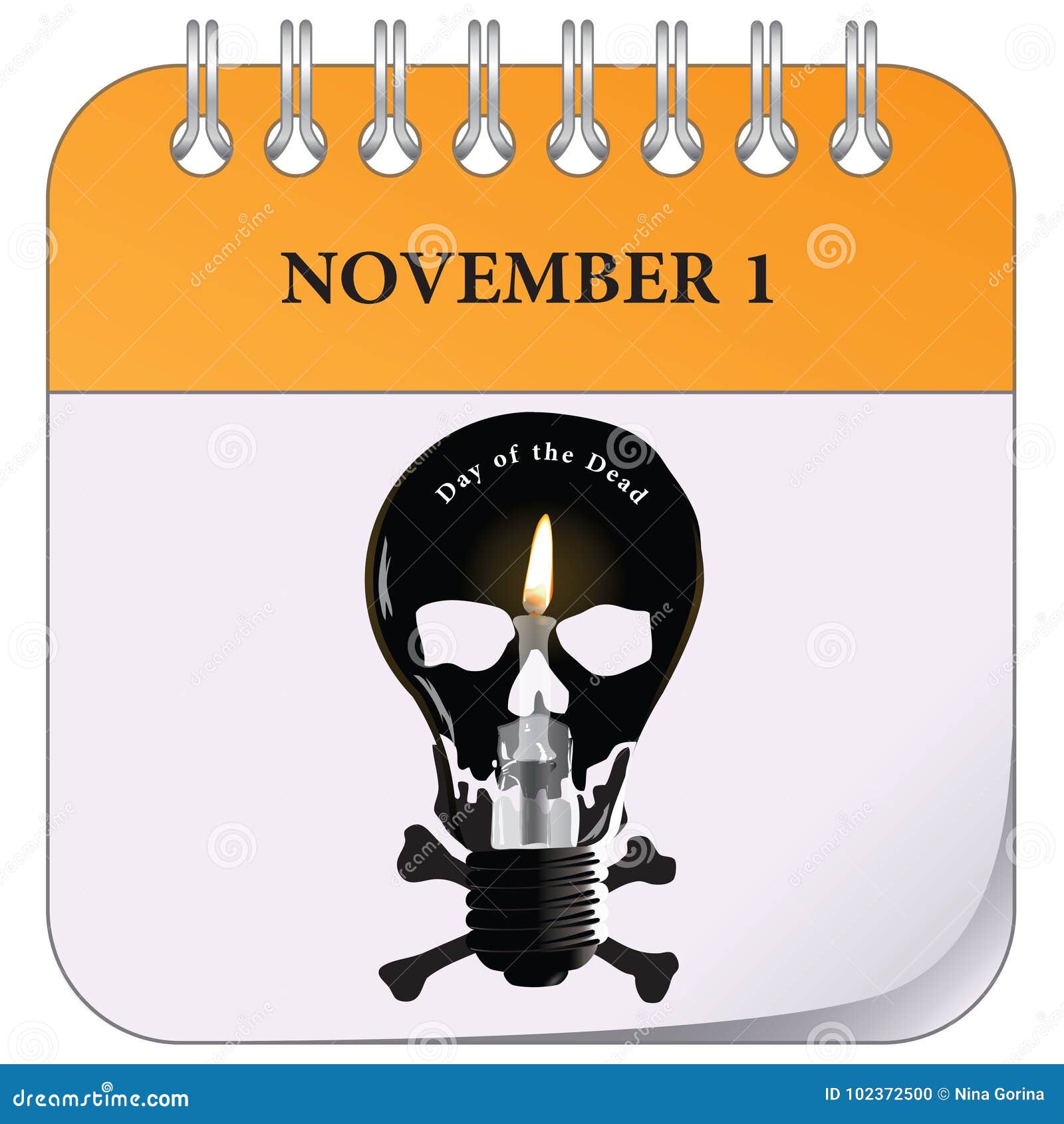 First of November - Day of the Dead Stock Vector - Illustration of lamp ...
