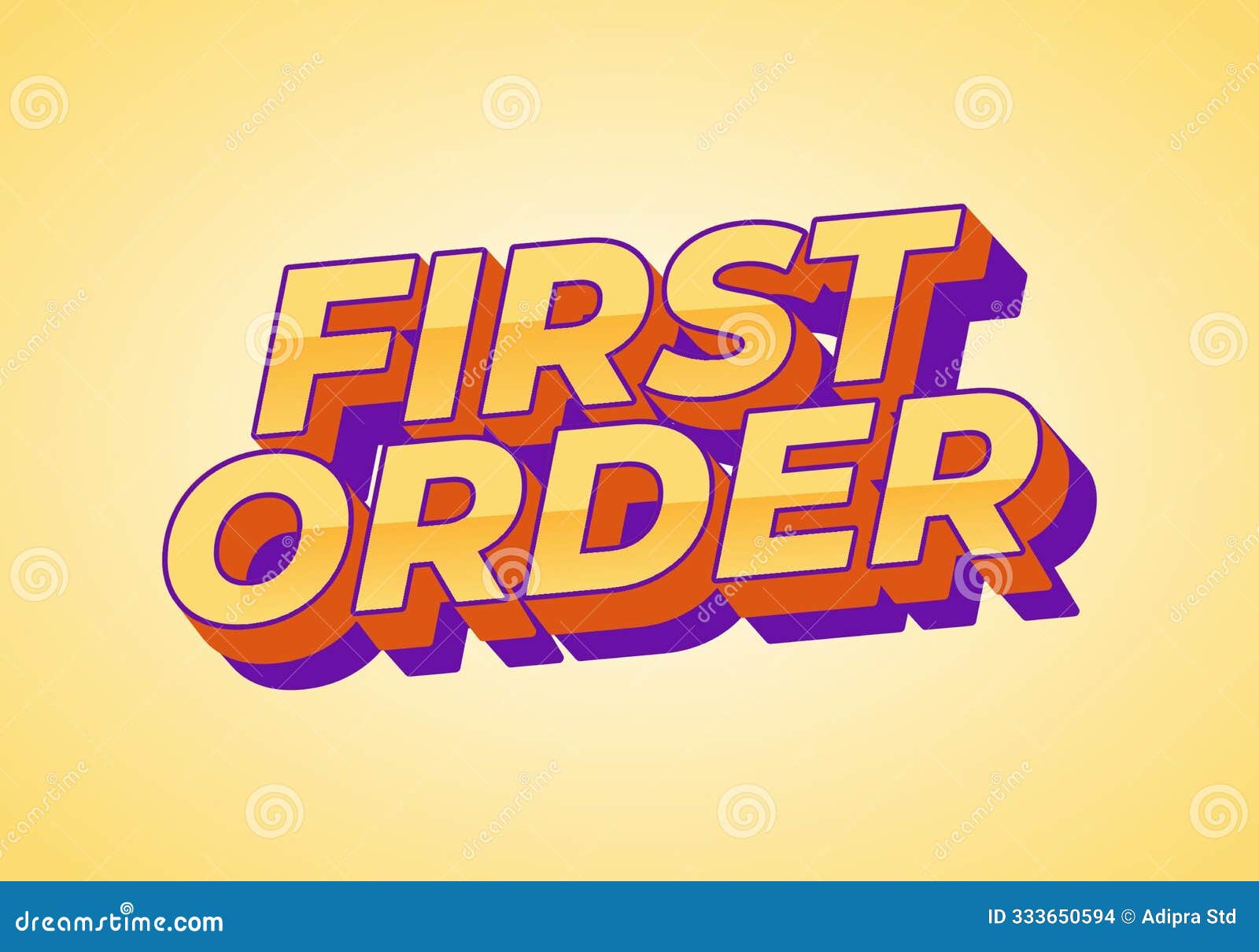 First Order. Text Effect in 3D Style with Modern Colors Stock ...
