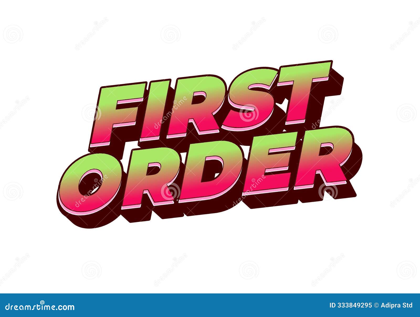 First Order. Text Effect in 3D Style with Modern Colors Stock Vector ...